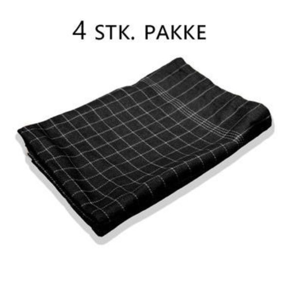 Sorte viskestykker i 3-pak - Størrelse 50cm x 100cm